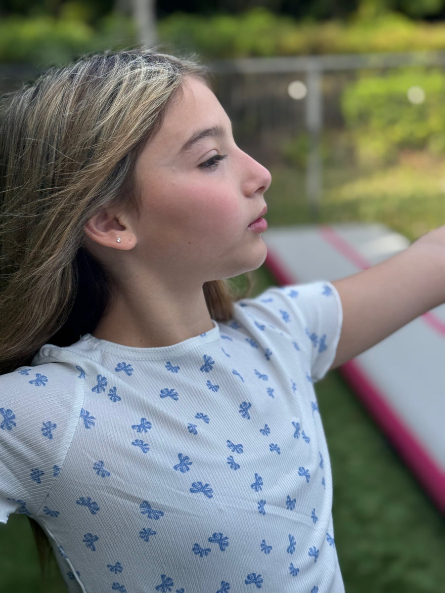 Girls Ribbed 2 Piece Top and Shorts Set