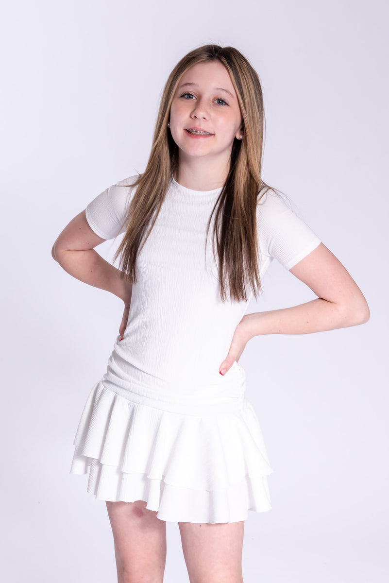 Girls Charlotte Ruffle Dress | Cheryl Kids