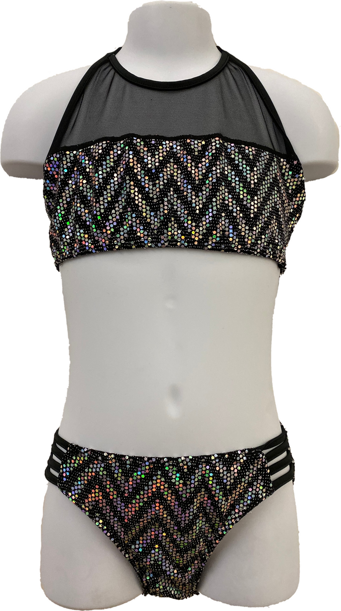 Girl's Sparkle Stripe Two Piece Bathing Suit | Cheryl Kids