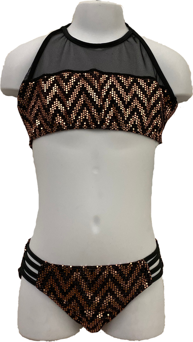 Girl's Sparkle Stripe Two Piece Bathing Suit | Cheryl Kids